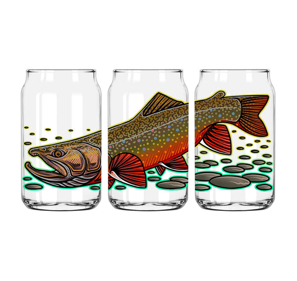 Casey Underwood Brook Trout Beer Glass - The Compleat Angler